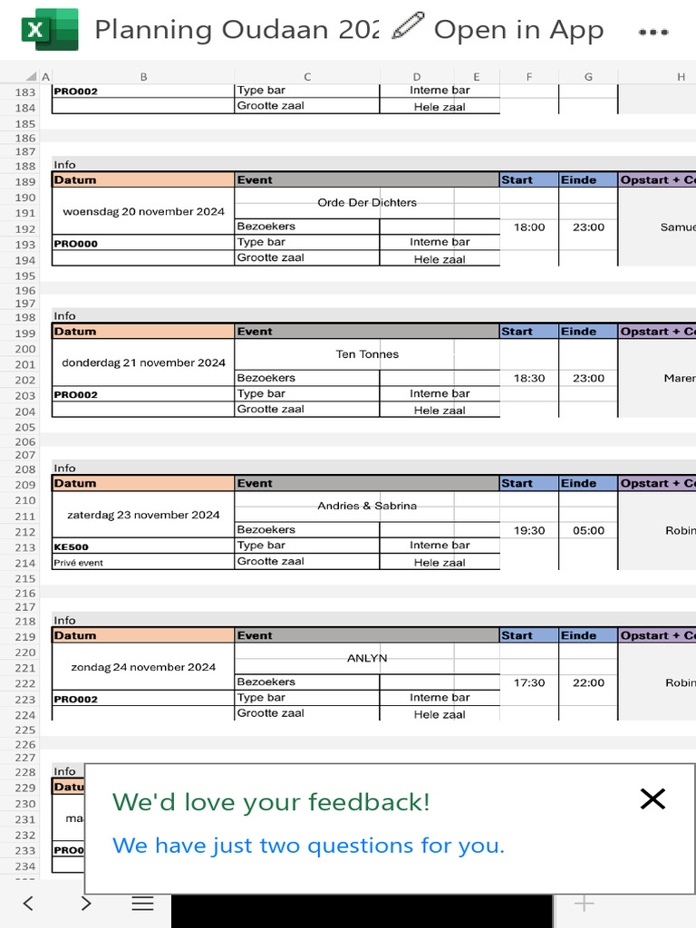 Planning Oudaan 2024 | PDF
