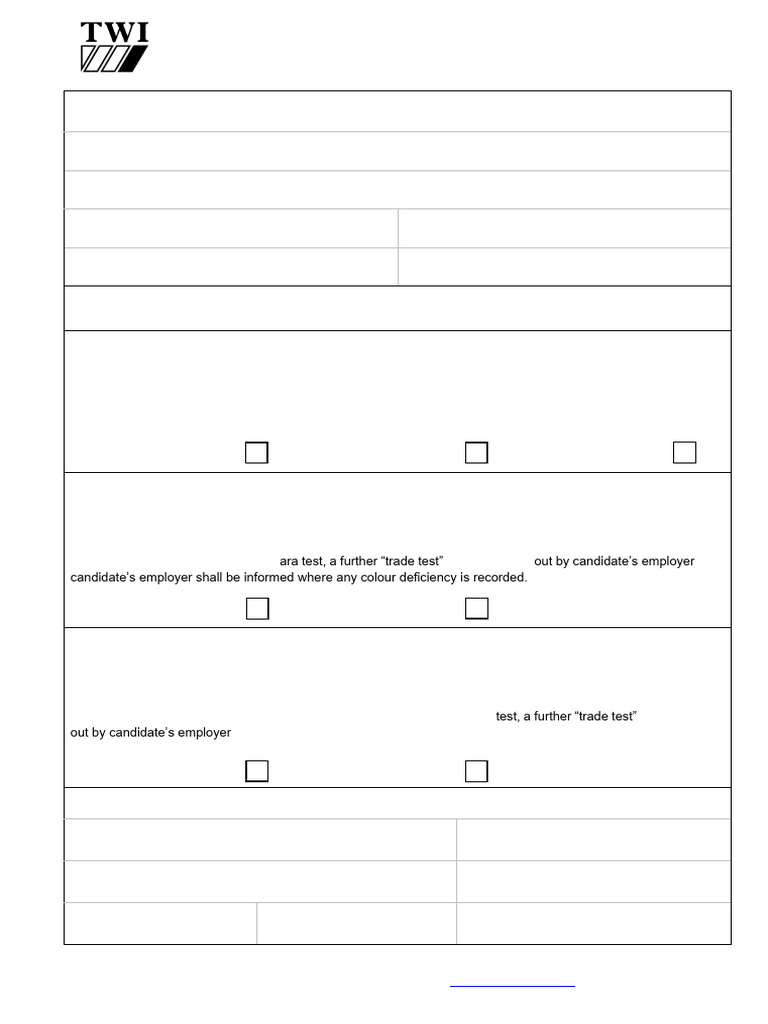 EX07 Doc 2 - TWI Record of Vision Tests (Rev.8) | PDF | Nondestructive ...