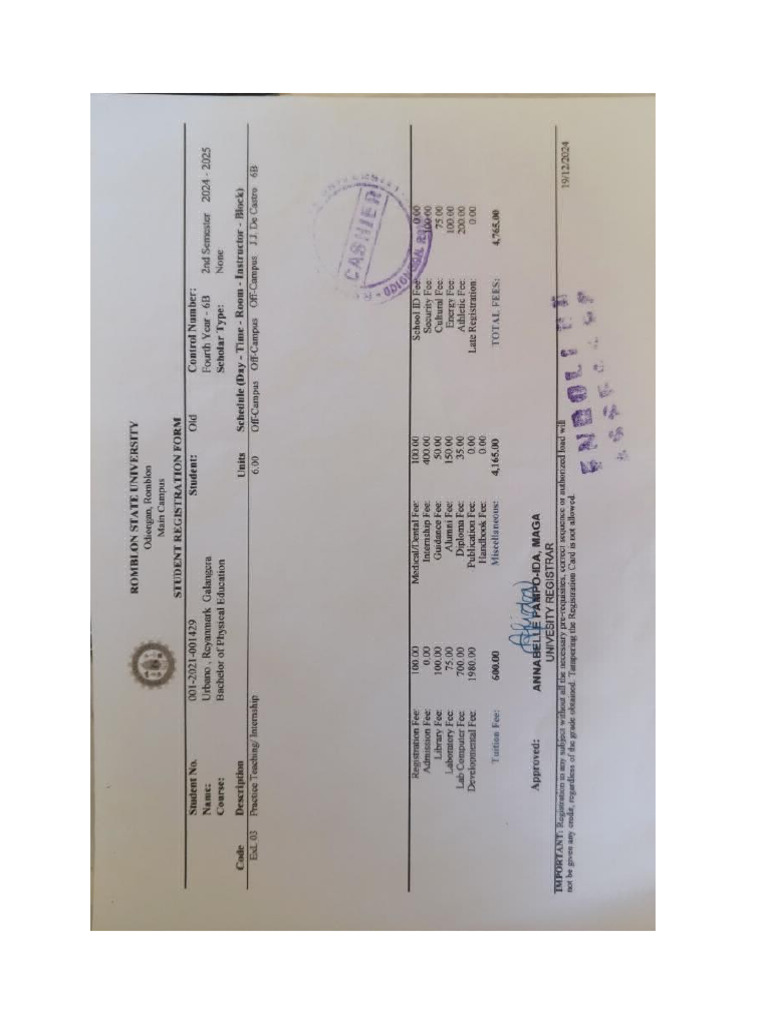reg form 2nd sem | PDF