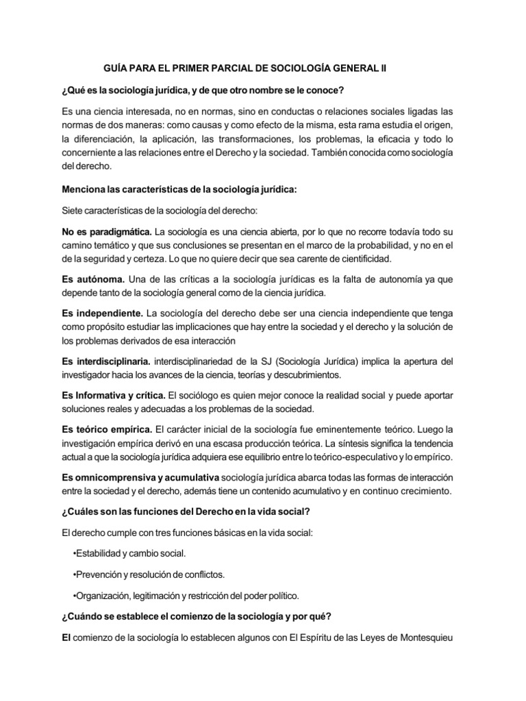 Guía de Sociología Jurídica y Cambio Social | PDF | Sociología | Sociedad