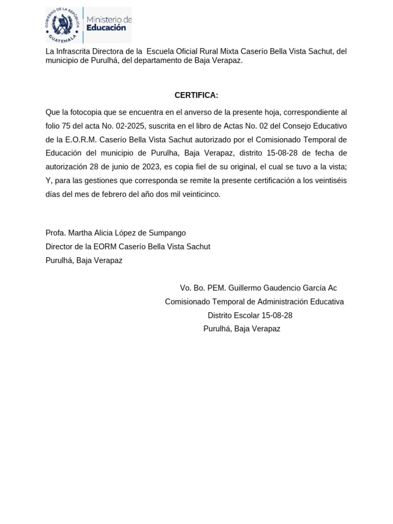 Certificación EORM Caserío Monjas-2025 | PDF