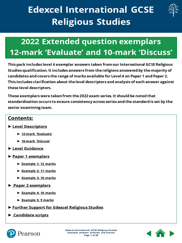 Edexcel IGCSE Religious Studies Exemplars | PDF | Baptism | Argument