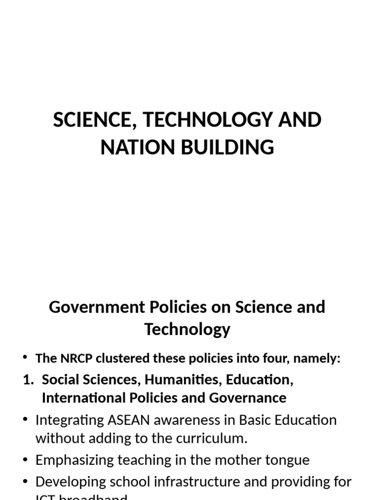 Science Technology and Nation Building 1 | PDF | Science