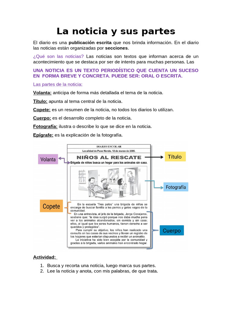 La Noticia y Sus Partes | PDF | Adjetivo