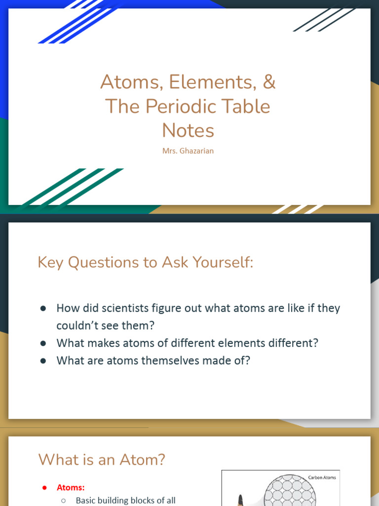 Copy of Atoms, Elements, & The Periodic Table Notes.pptx | PDF | Atoms ...