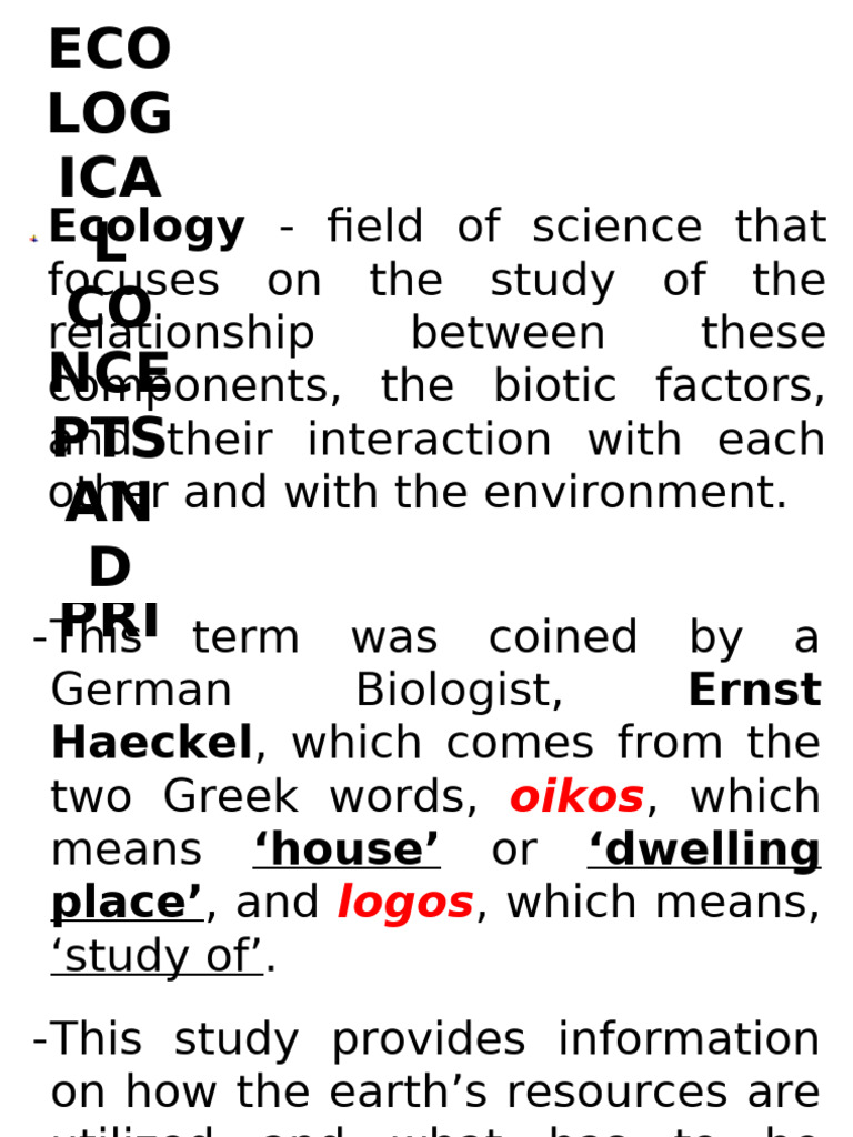 Ecological Concepts and Principles | PDF | Ecosystem | Natural Environment