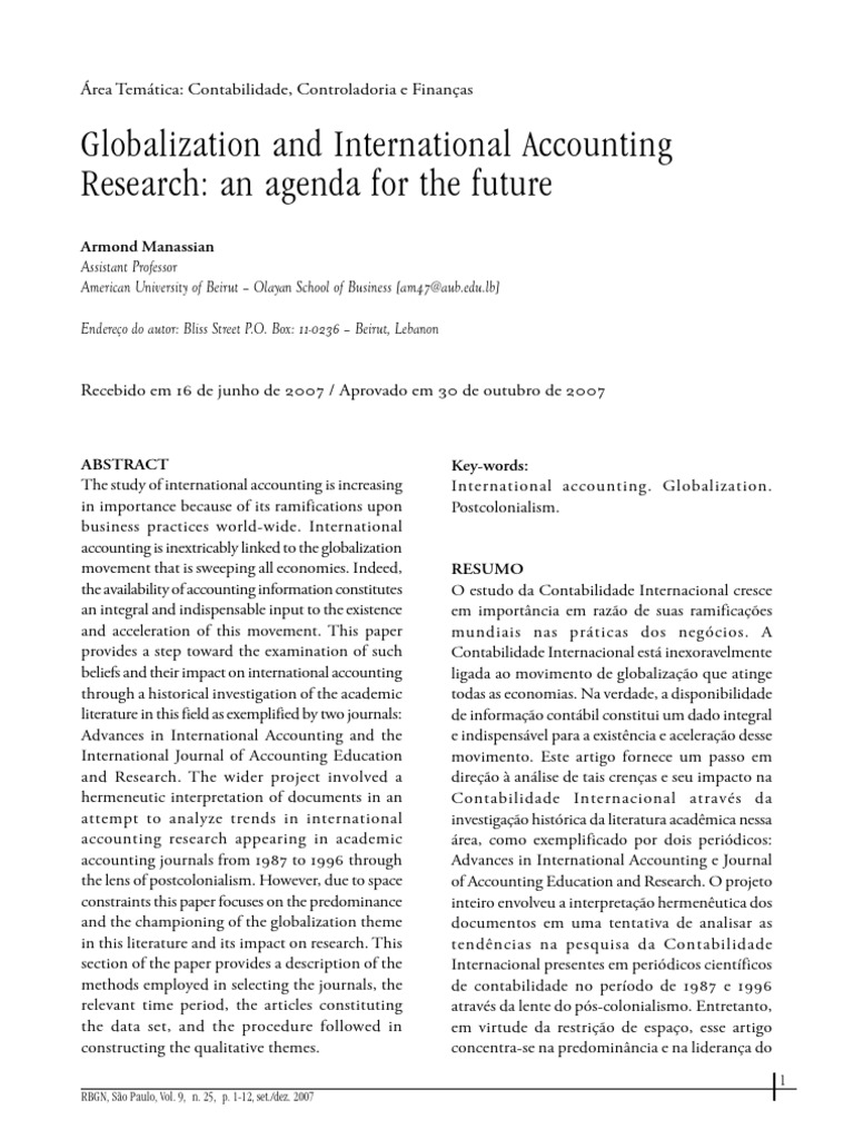 Admin, Globalization and International Accounting | PDF | Globalization ...