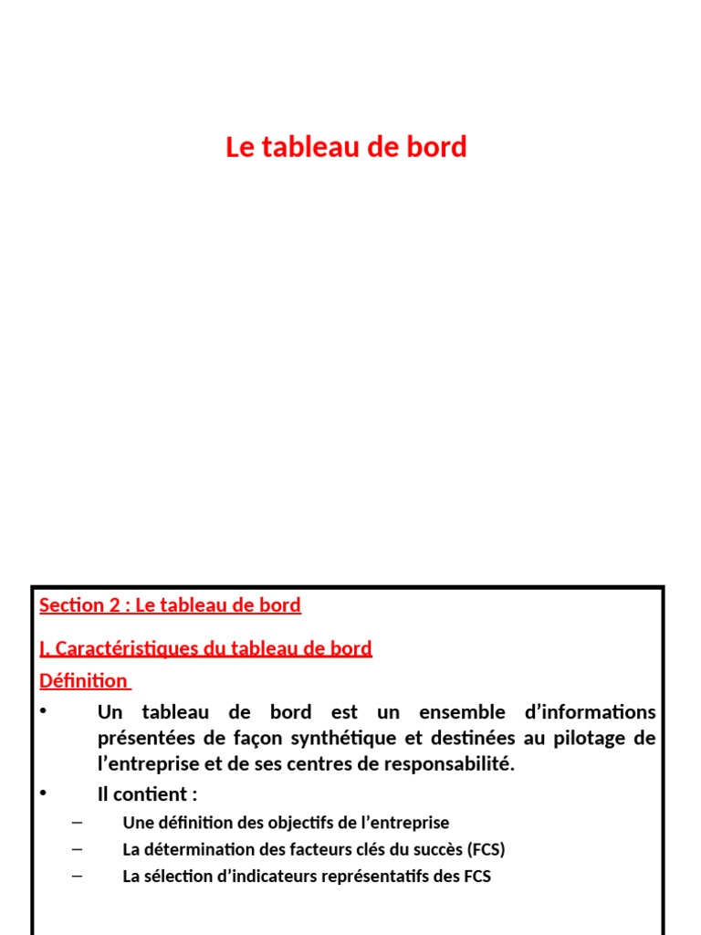 Tableau de bord | PDF | Business | Économie