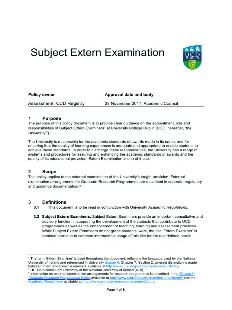 Subject Extern Examination Policy | PDF | Social Equality | Thesis