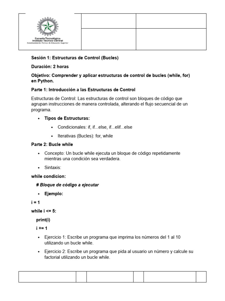 semana 3 | PDF | Flujo de control | Python (lenguaje de programación)