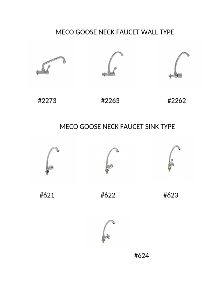 MECO Gooseneck Faucet Overview | PDF