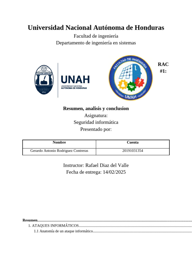 RAC #1 | PDF | Seguridad | La seguridad informática