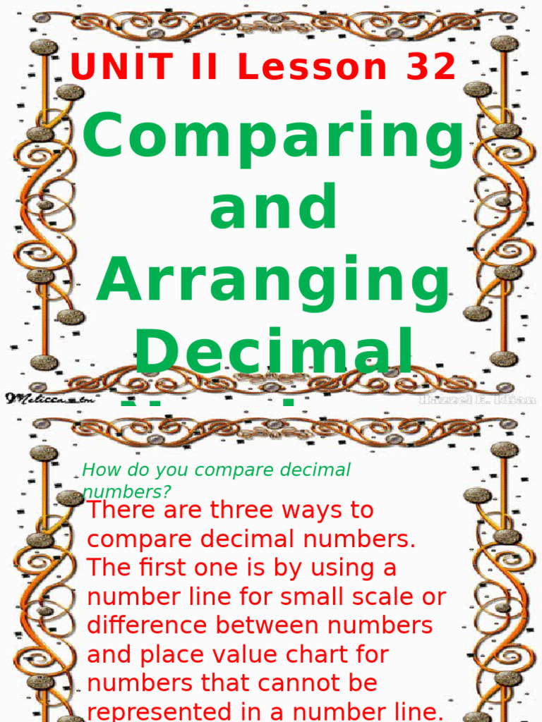 Comparing Decimal Numbers | PDF