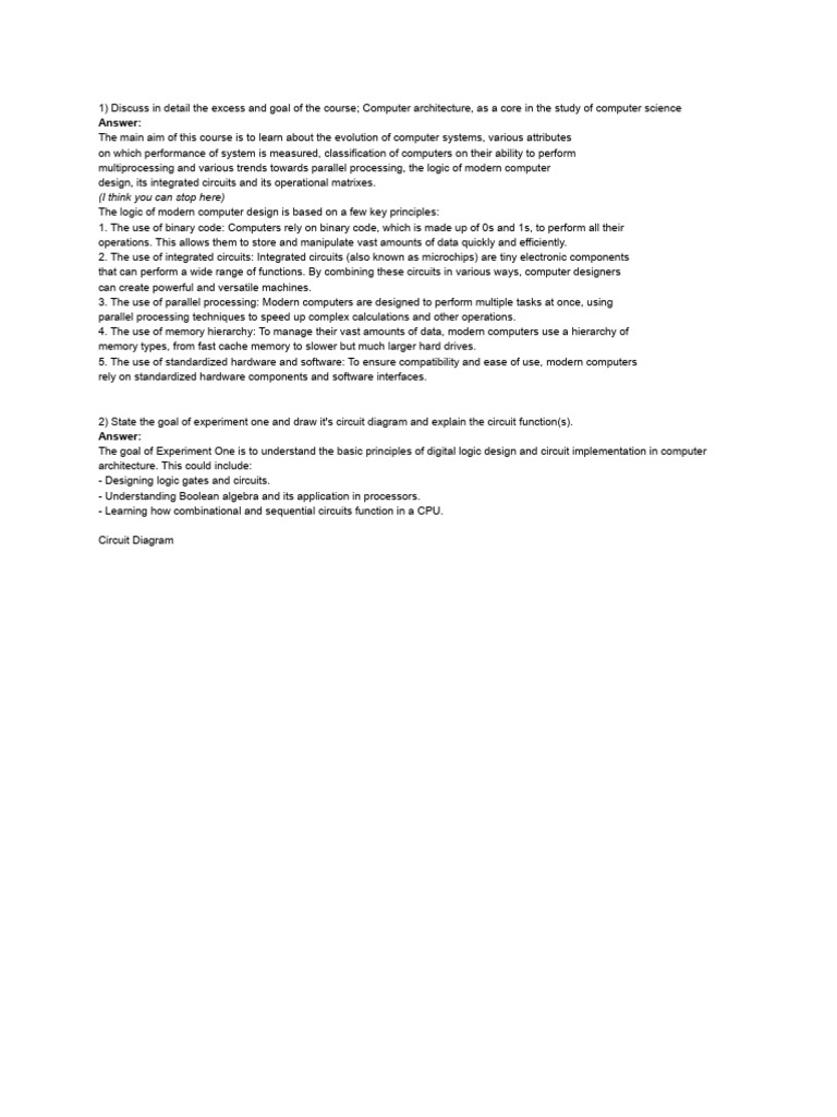 CSC 306 23_24 PAST QUESTIONS AND ANSWERS | PDF | Central Processing ...