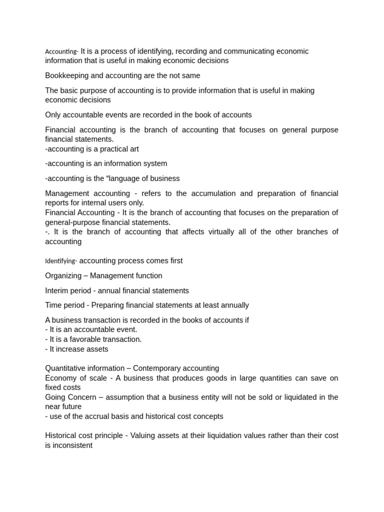 Accounting Reviewer Midterm | PDF