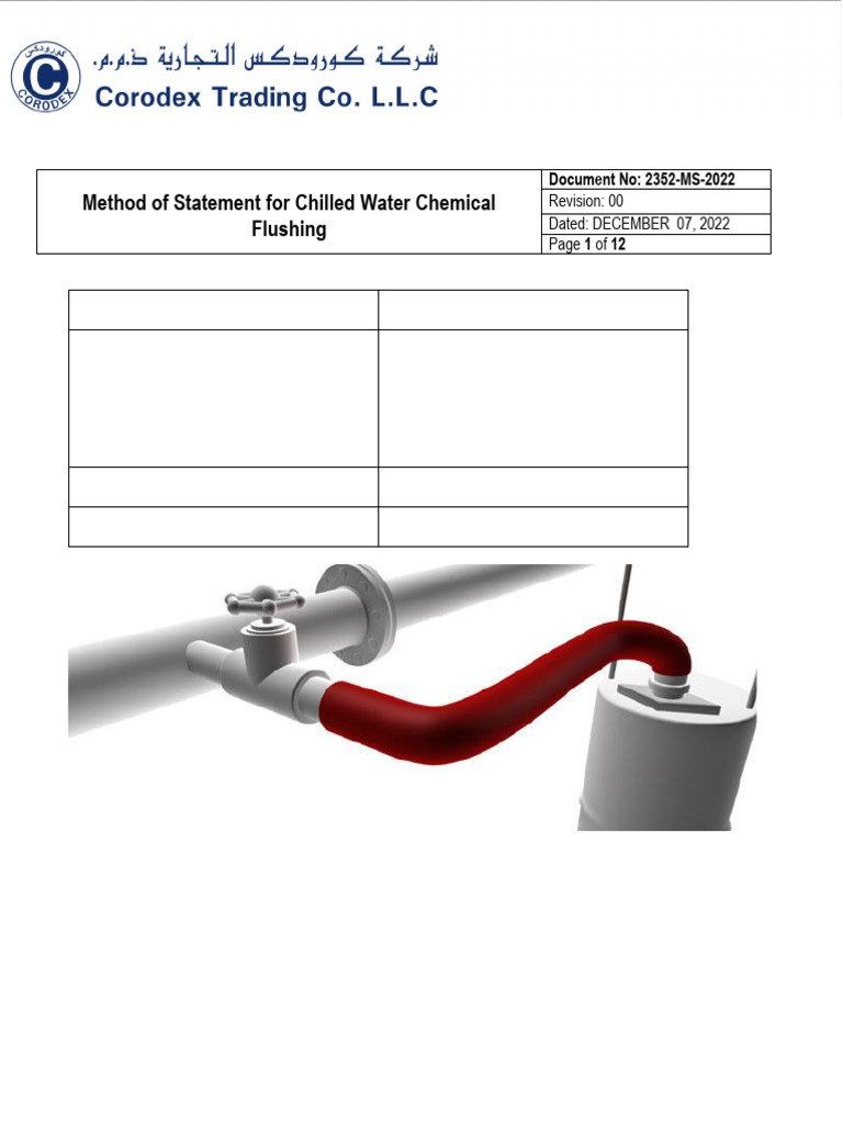 Method of Statement - CHW FLUSHING | PDF | Water | Pump