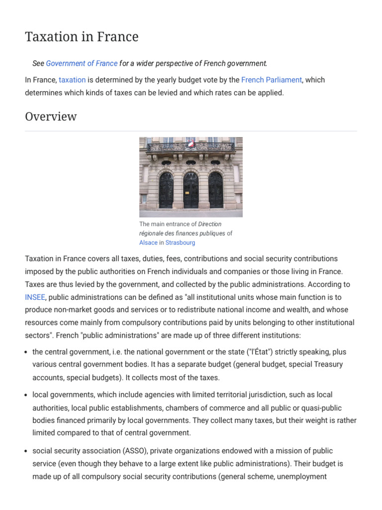 Overview of Taxation in France | PDF | Taxes | Money
