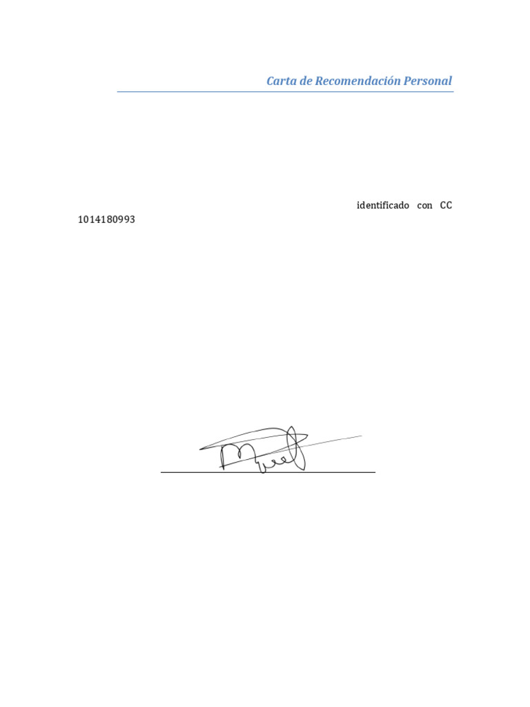 Recomendación de Johan Rincón | PDF