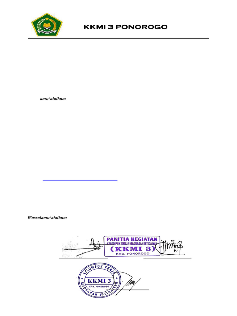 Surat Pemberitahuan Workshop IKM 2024 | PDF