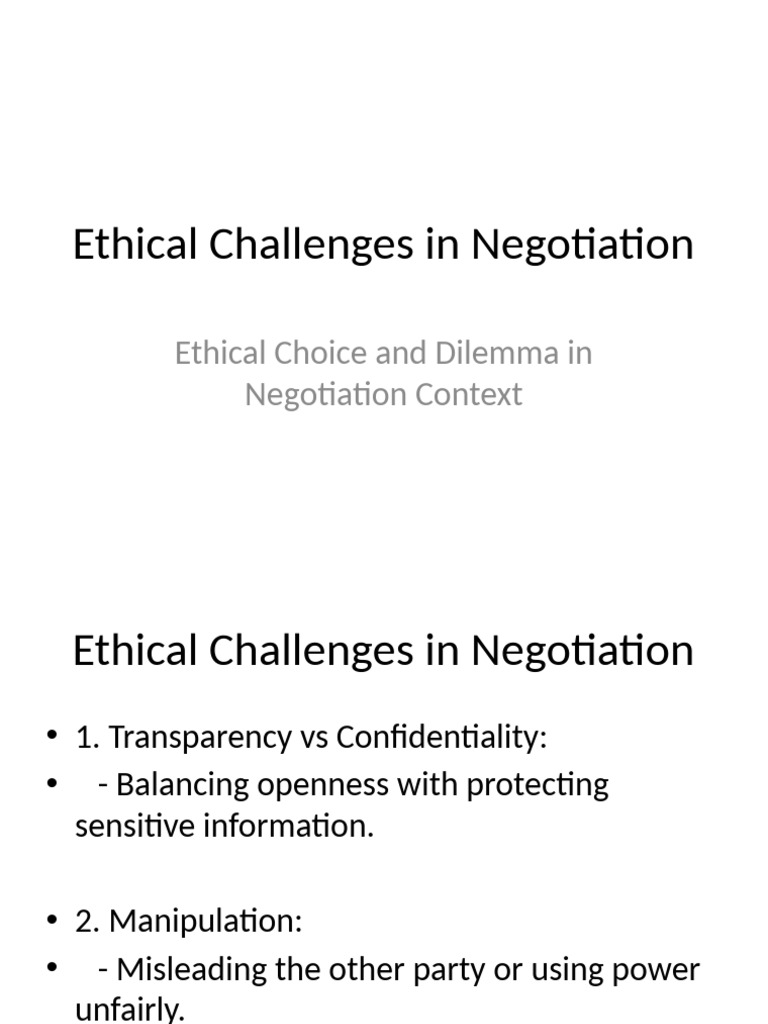 Ethical Choice and Dilemma Negotiation | PDF