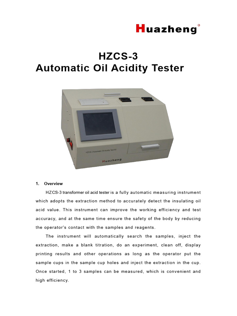 HZCS-3 Automatic Oil Acidity Tester | PDF