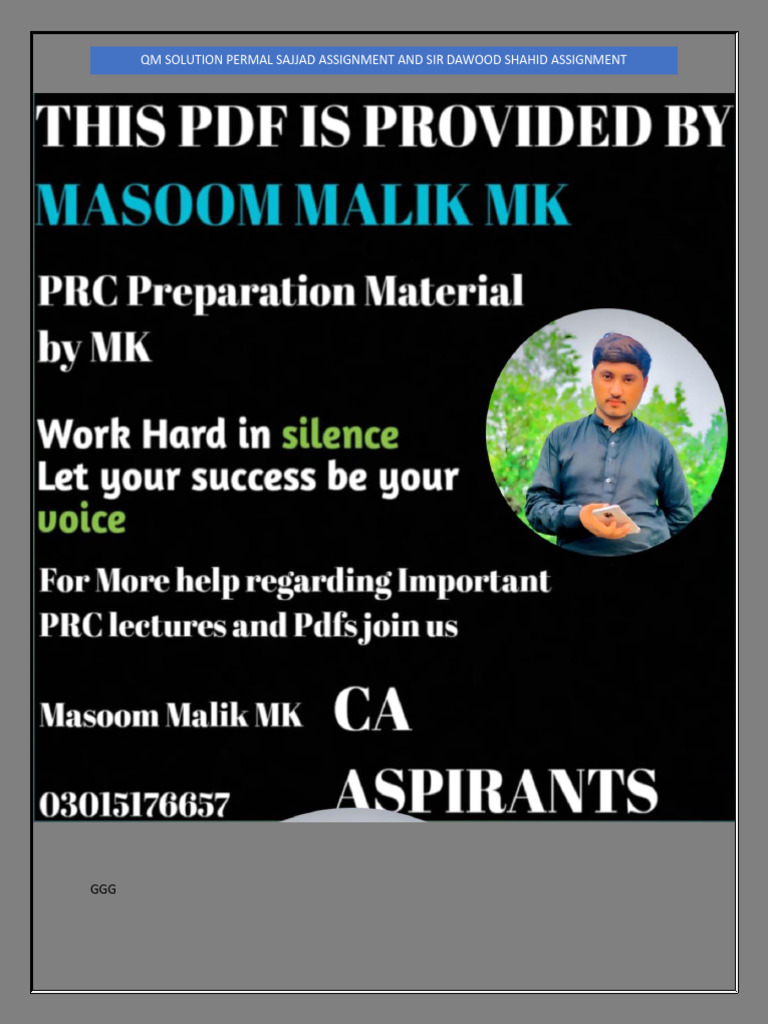 QM Solutions: Permal Sajjad & Dawood Shahid | PDF