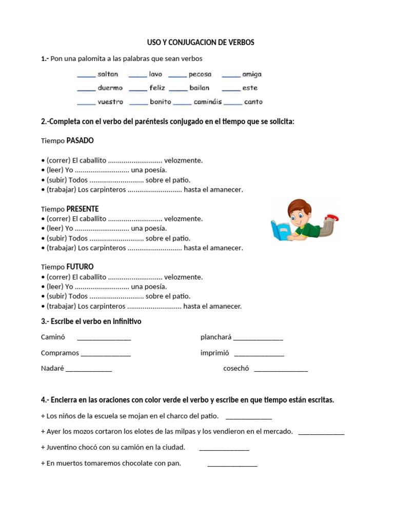 USO Y CONJUGACION DE VERBOS | PDF