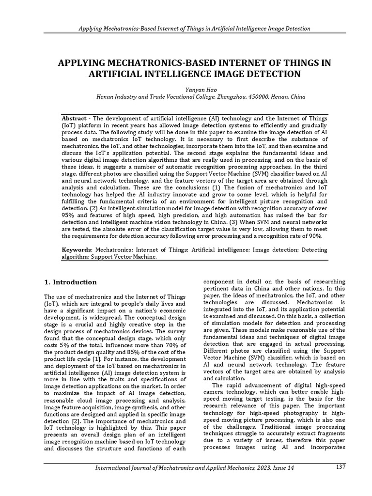 Pag. 137 148 - APPLYING MECHATRONICS BASED INTERNET OF THINGS IN ...