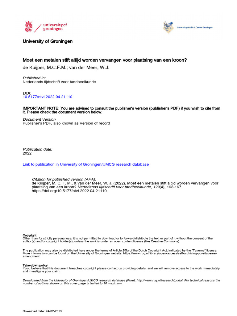 Moet Een Metalen Stift Altijd | PDF