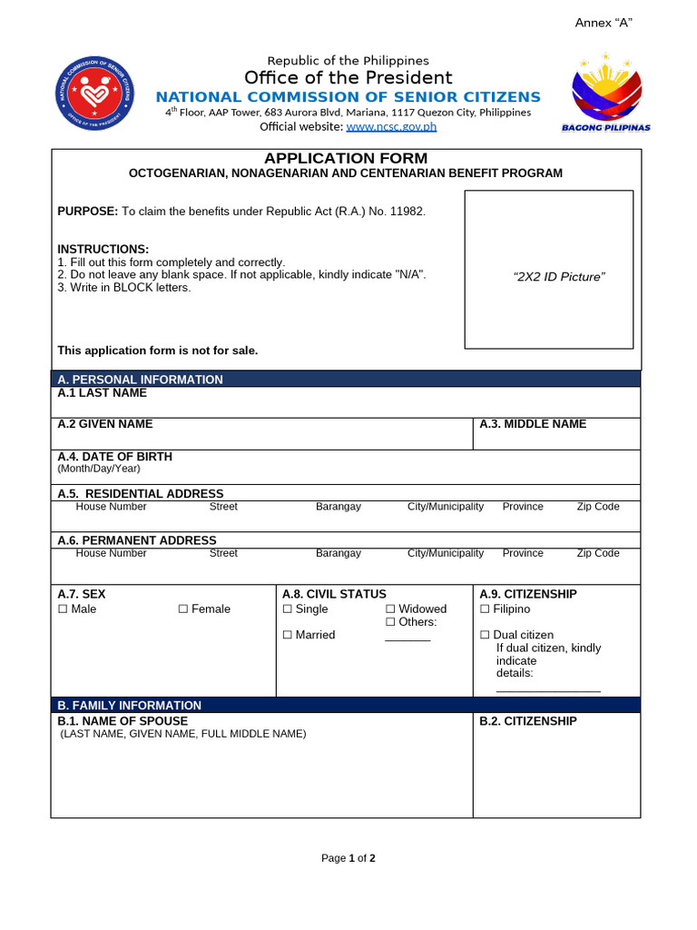 Annex A Application Form 1 | PDF | Affidavit | Government