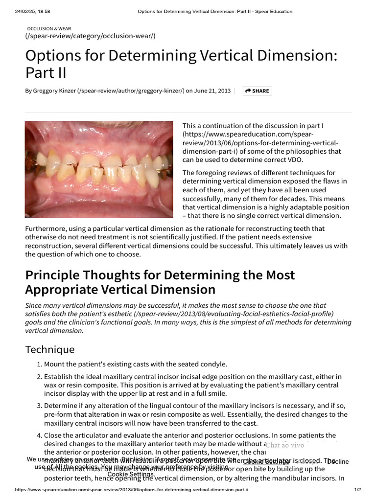 Vertical Dimension Determination Techniques | PDF | Dentistry Branches ...