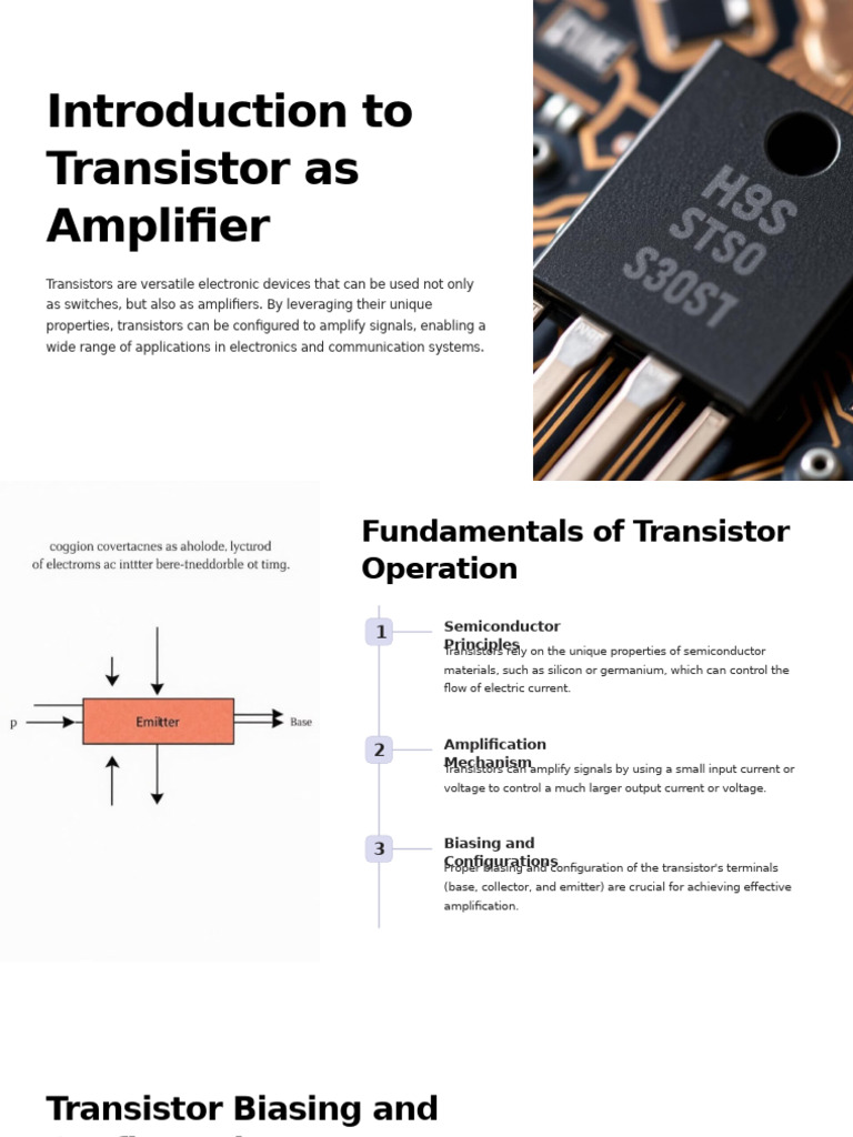 Transistor Amplifier Fundamentals | PDF | Amplifier | Transistor