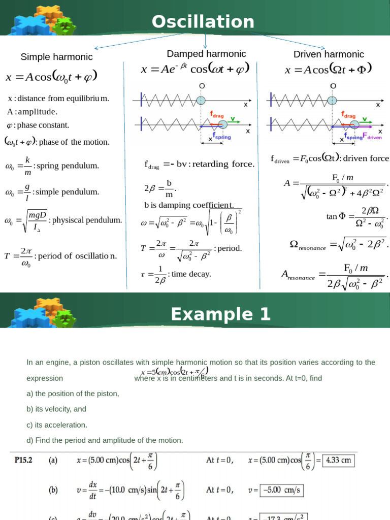 9 Excercises Oscillation | PDF | Oscillation | Damping