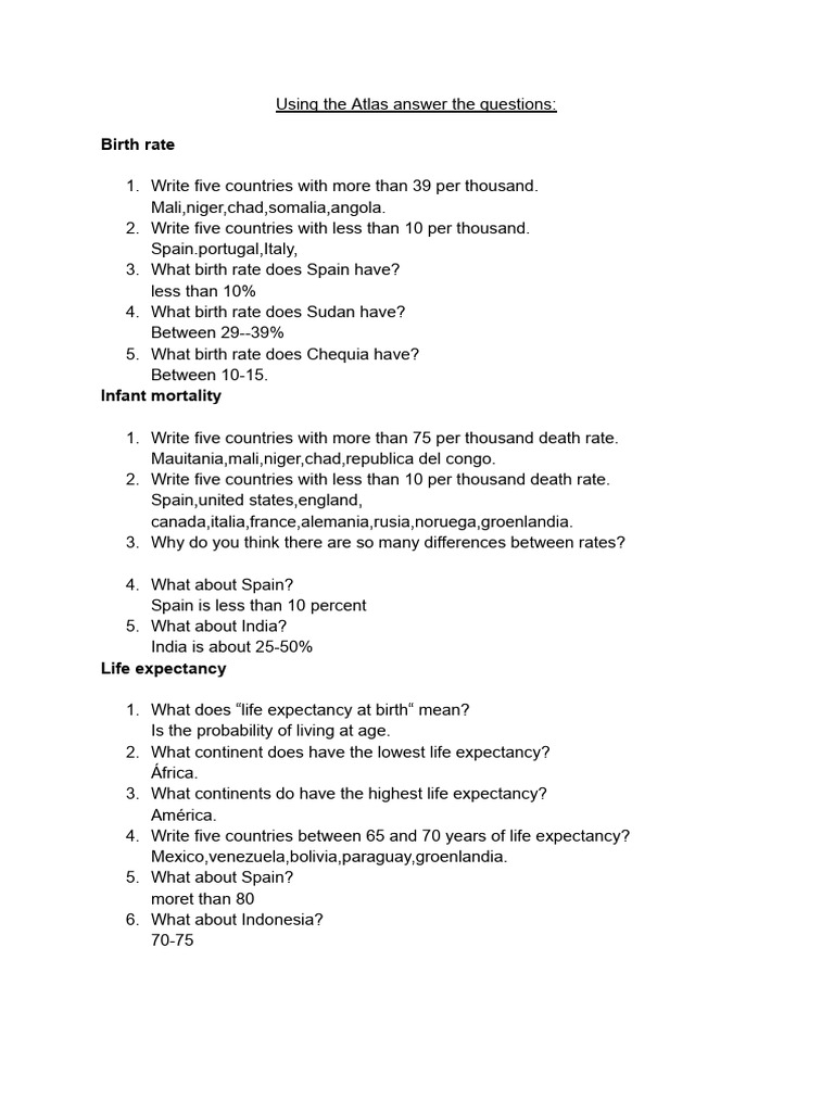 A - Using The Atlas Answer The Questions (3rd Ev 2024) | PDF