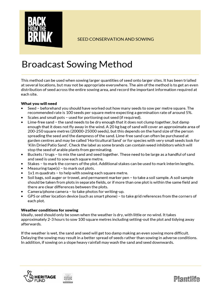Seed Sowing and Conservation Guide | PDF | Sowing | Soil