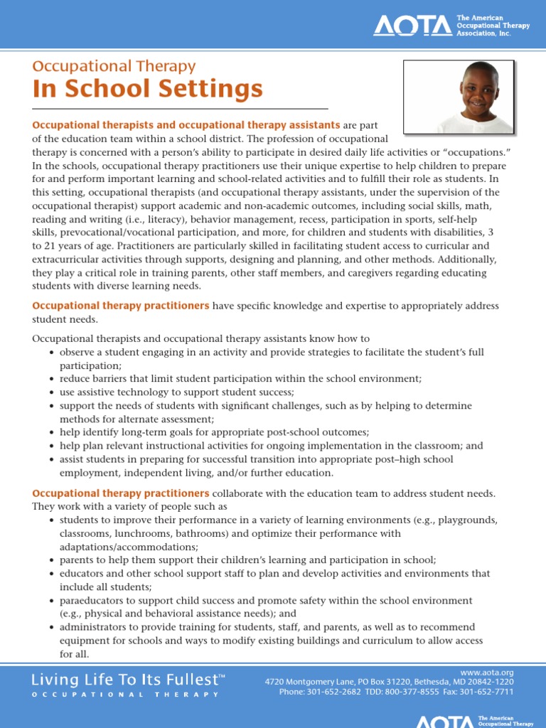 Occupational Therapy in School Settings | PDF | Occupational Therapy ...
