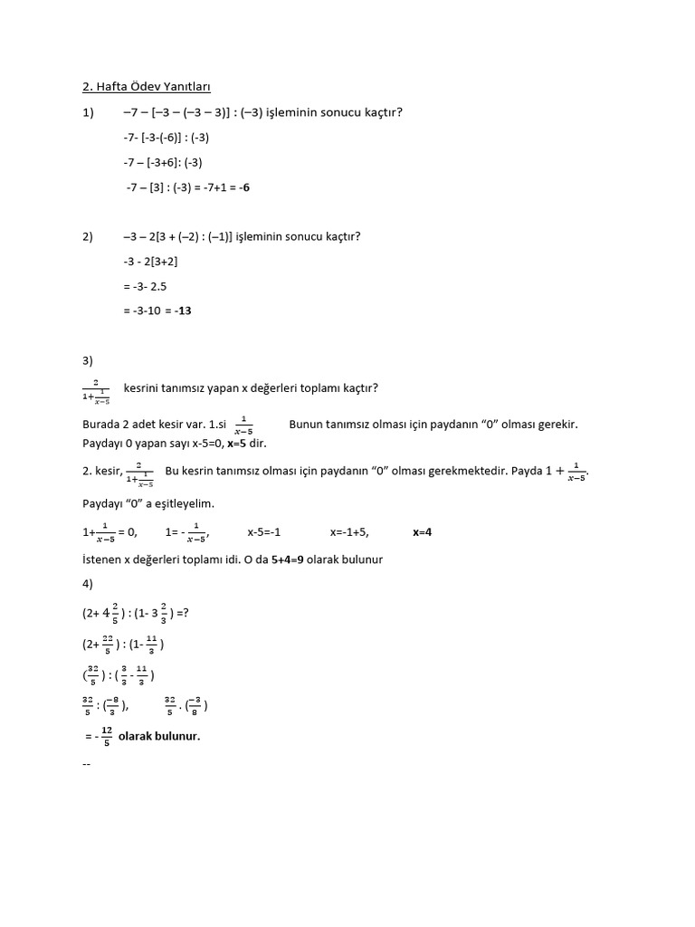 Hafta 2 Odev y | PDF