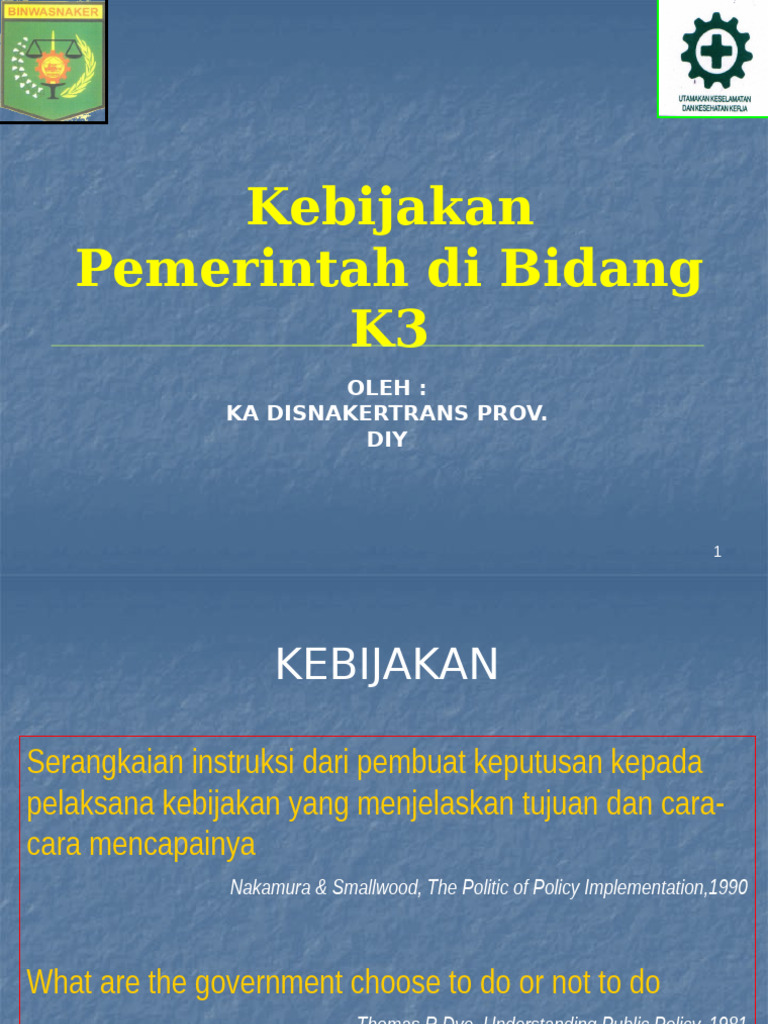 KEBIJAKAN K3 | PDF