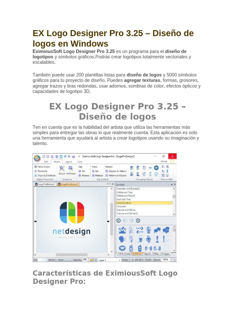EX Logo Designer Pro 3.25 - Diseño de Logos en Windows | PDF