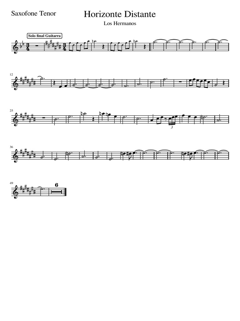 Horizonte Distante-Saxofone Tenor | PDF