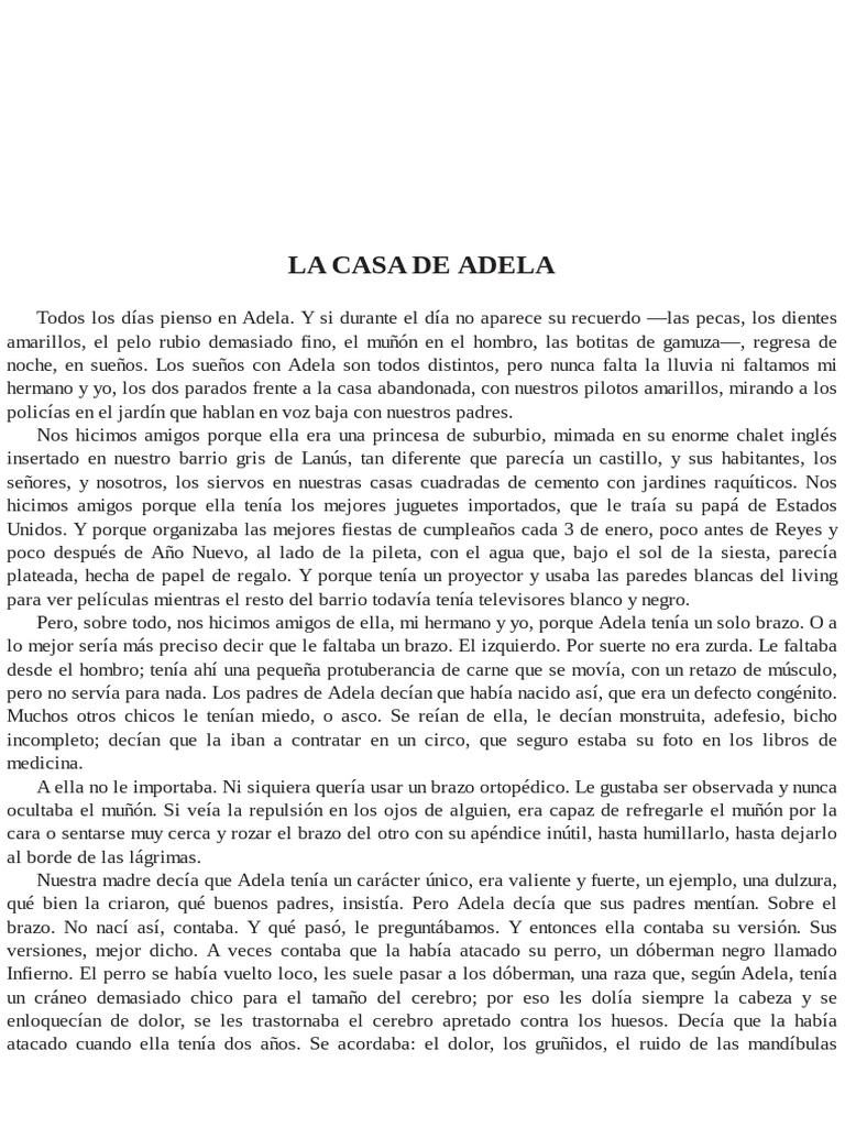 La casa de Adela. Mariana Enríquez | PDF