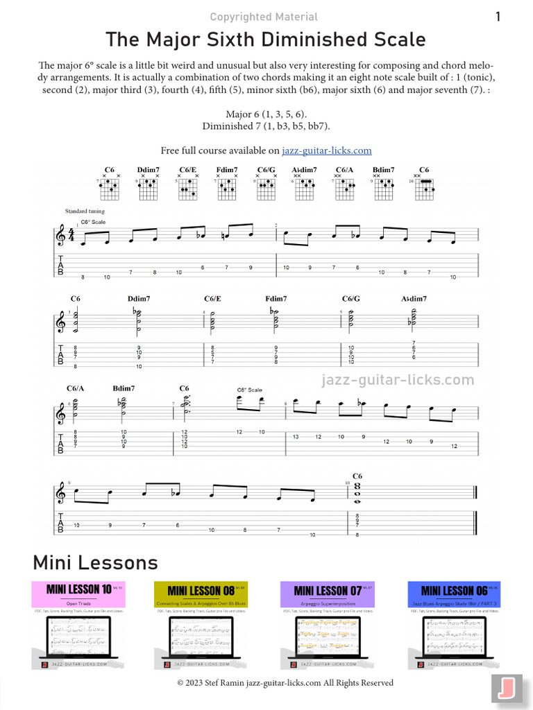MAJOR SIXTH DIMINISHED SCALE (1) | PDF