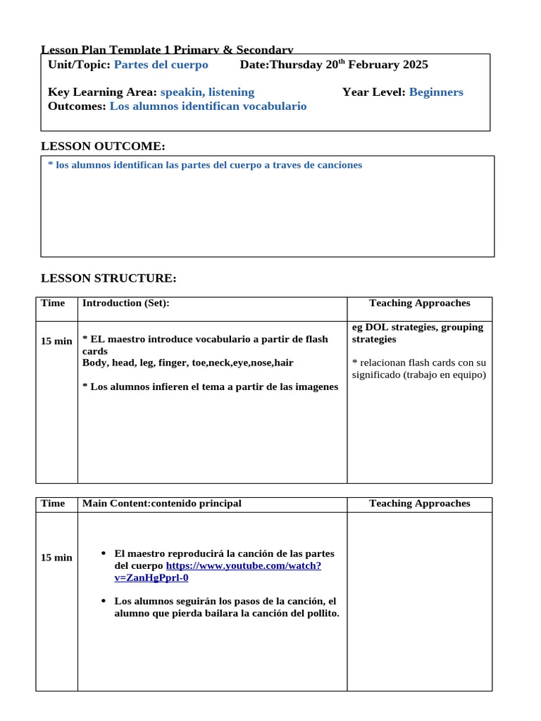 Lesson Plan 5 | PDF