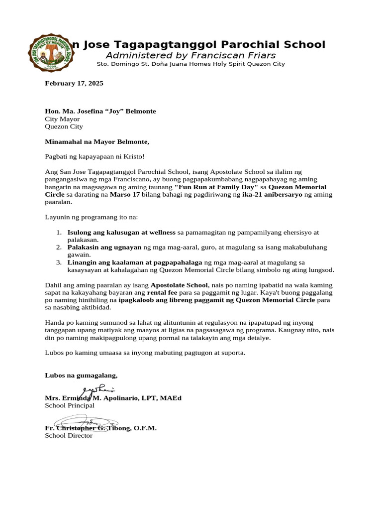 Fun Run Letter | PDF