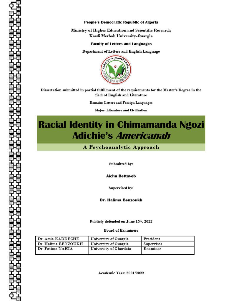 Racial Identity in Adichie's Americanah | PDF | Race (Human ...