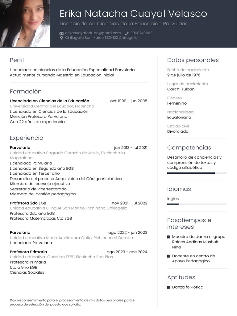 CV Erika Natacha Cuayal Velasco 19 - 01 - 2024 14 - 24 - 46 | PDF ...