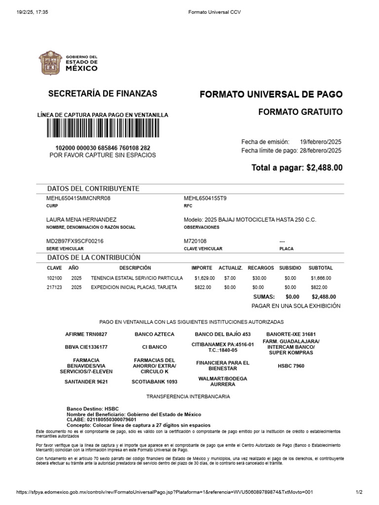 Formato Universal CCV | PDF | Bancos | Dinero