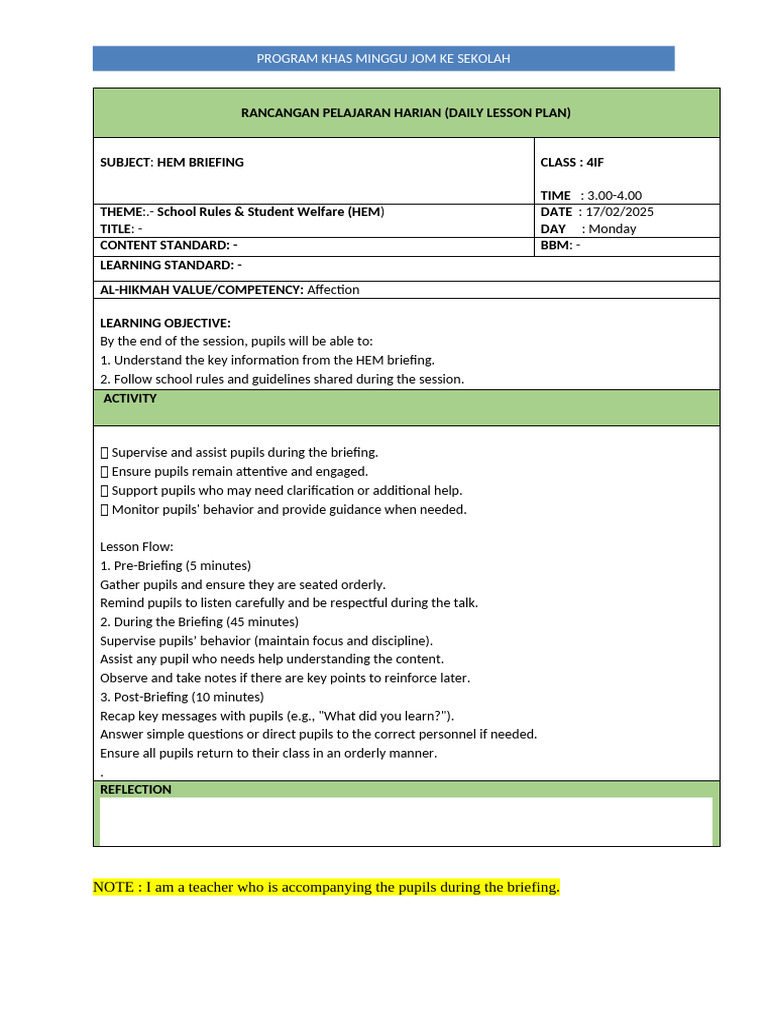 M1 RPH PROGRAM KHAS | PDF