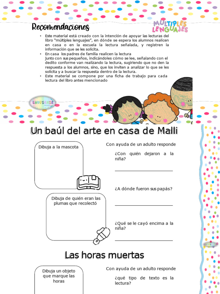 LECTURA 1 Y 2 Múltiples Lenguajes Preescolar 3 | PDF