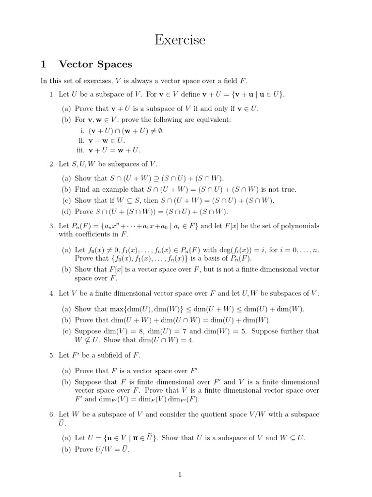 線性代數再探exercise | PDF | Eigenvalues And Eigenvectors | Basis (Linear Algebra)